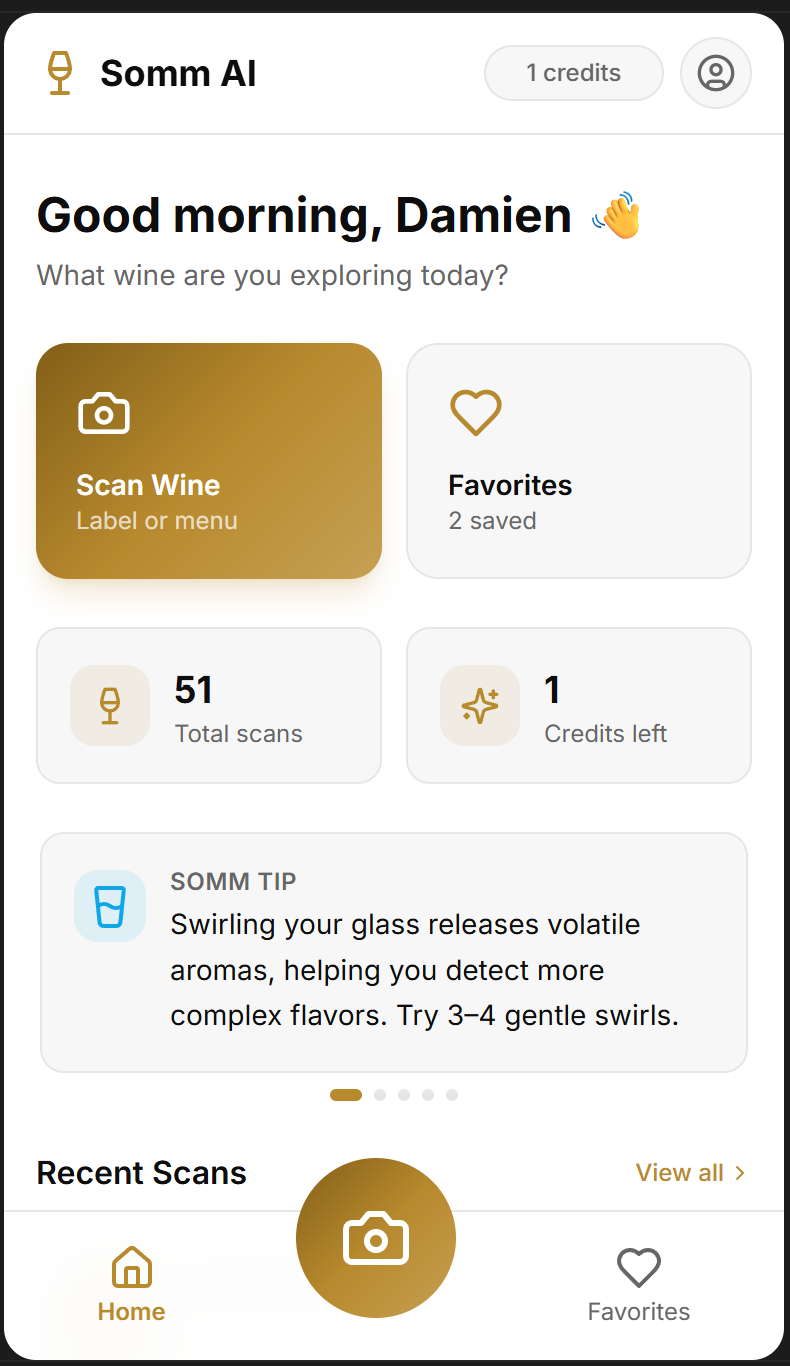 Somm – Your AI Sommelier | Scan Wine Menus Instantly